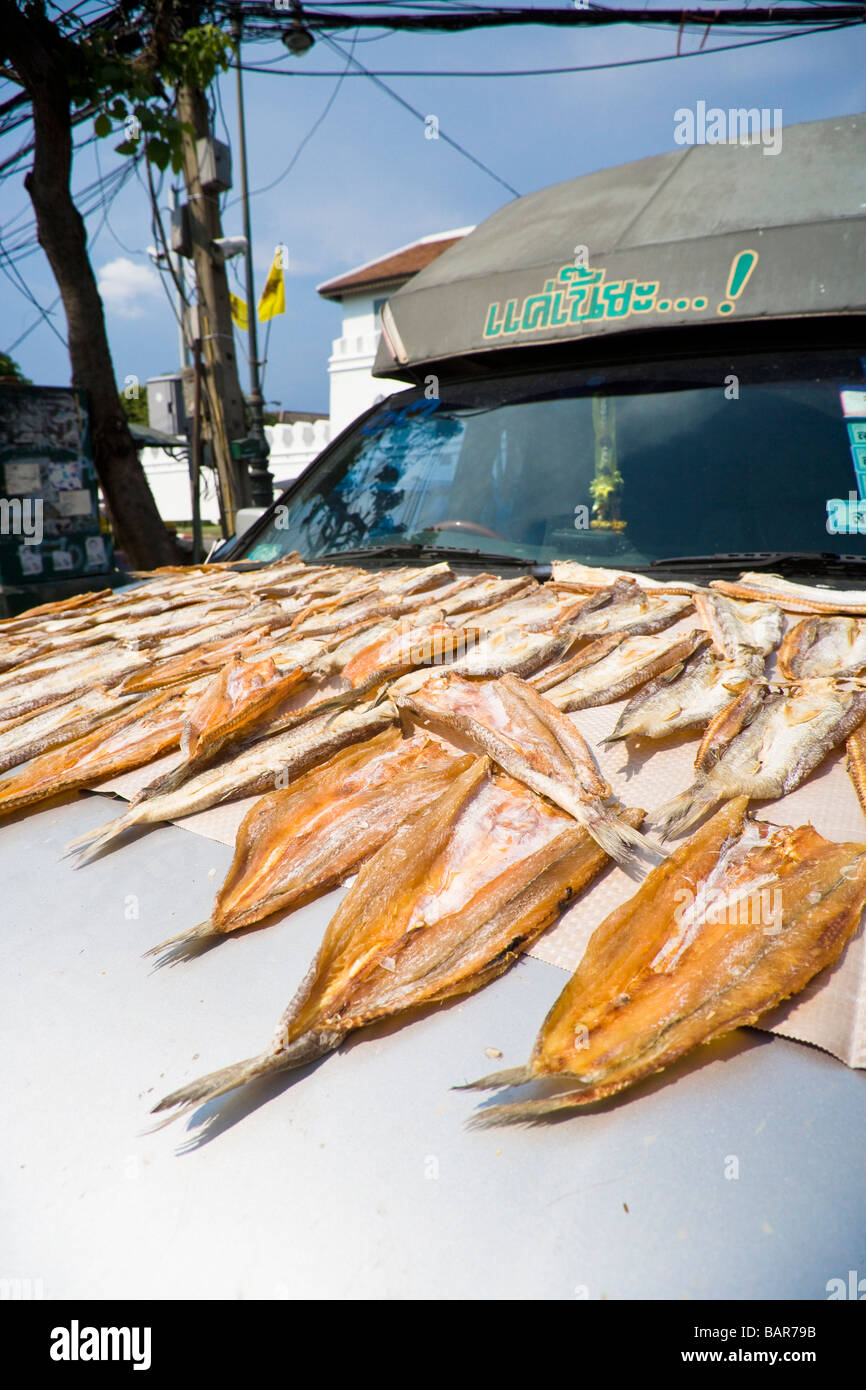 Fish drying in the sun Stock Photo - Alamy