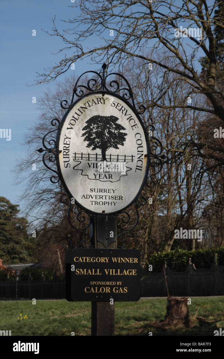 Village sign in Ockley Stock Photo - Alamy