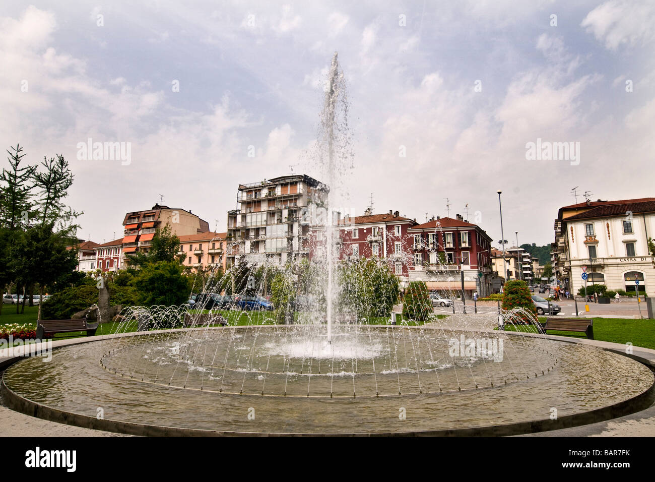 fountain on the lakefront Arona Province of Novara Italy Stock Photo ...