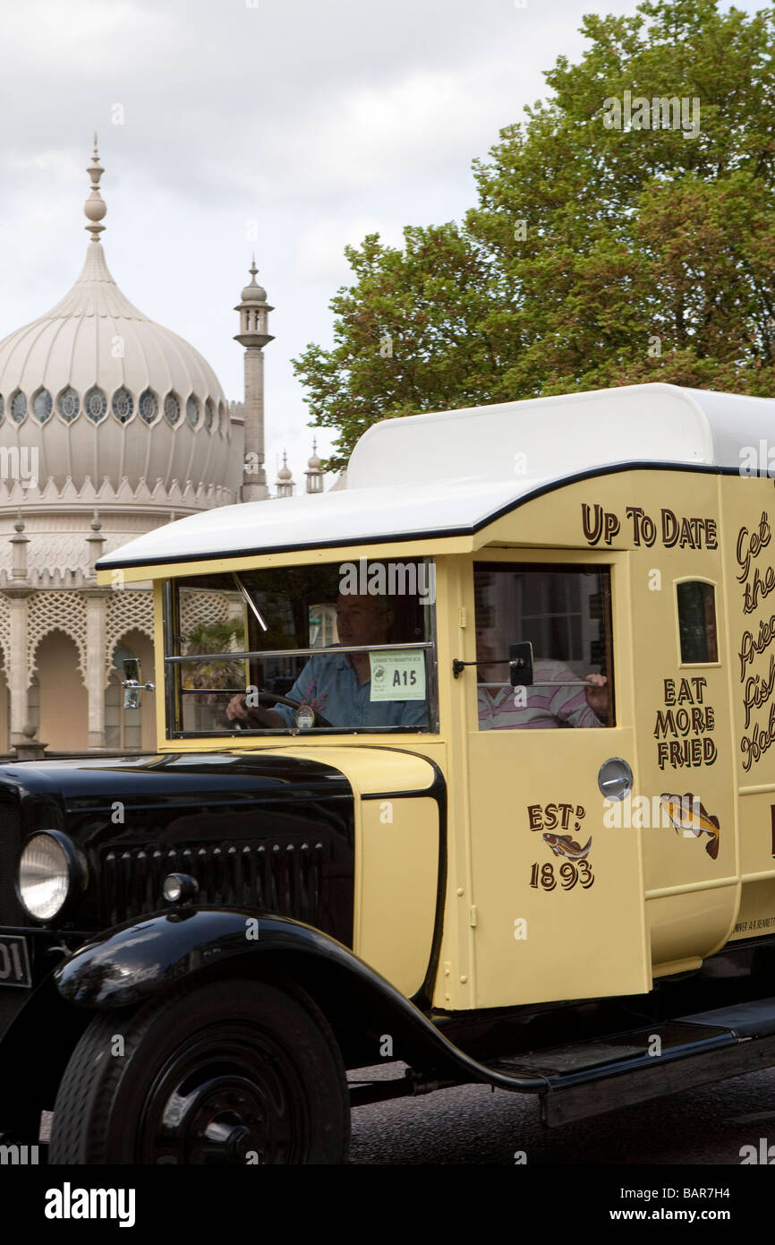 1931 Ford model AA van passes Brighton Pavilion during vintage ...