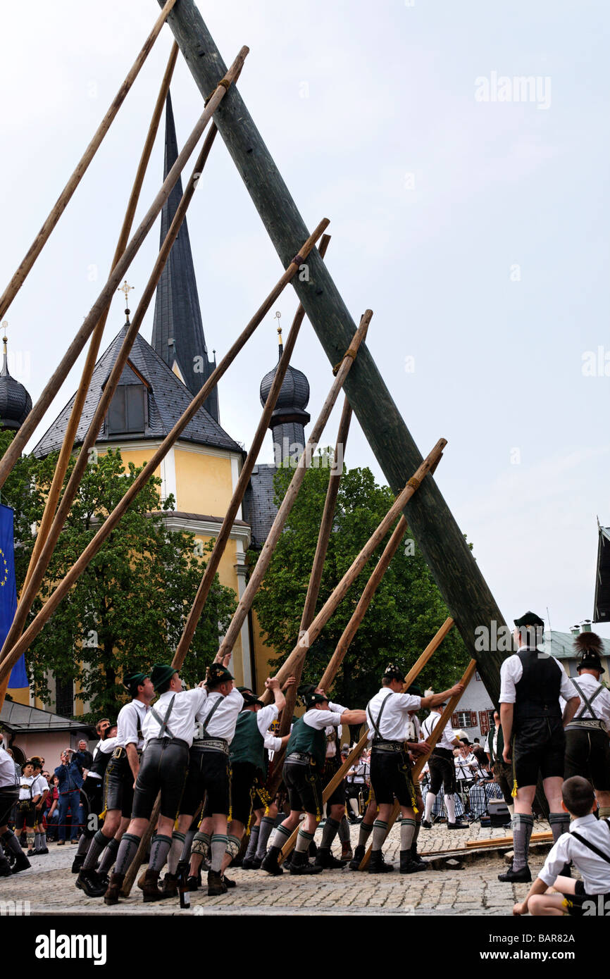 Erecting the maypole hi-res stock photography and images - Alamy