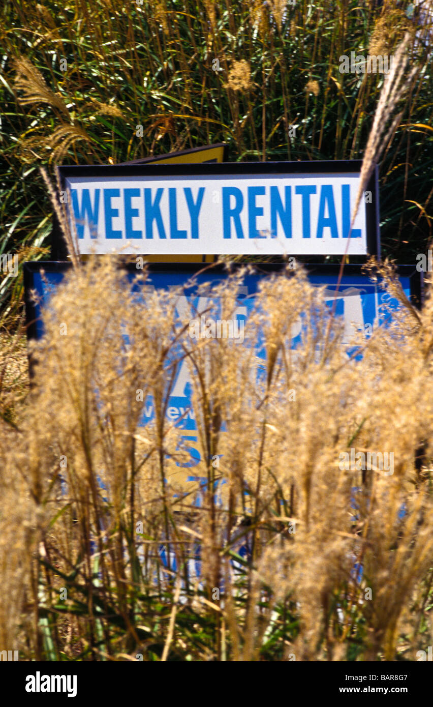 Weekly rental sign Stock Photo - Alamy