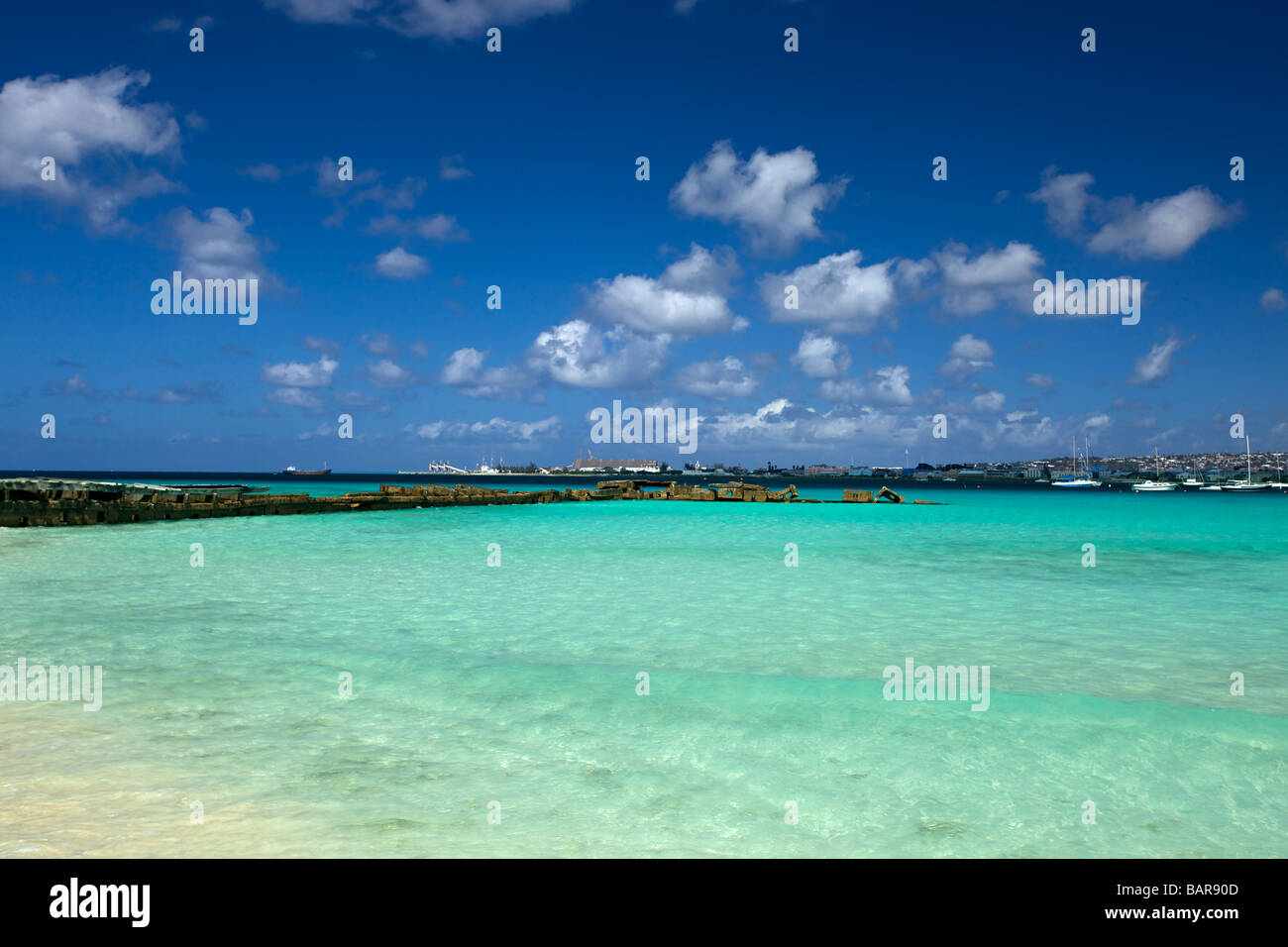 Pebbles Beach at West Coast of Barbados, "West Indies Stock Photo - Alamy