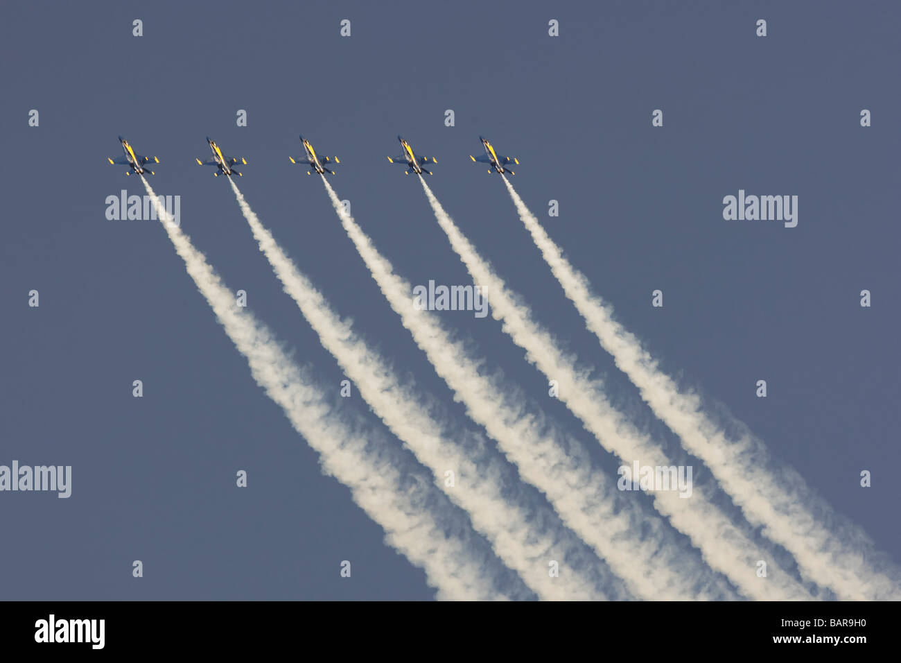 The Blue Angels Navy Flight Demonstration Squadron perform the Line ...