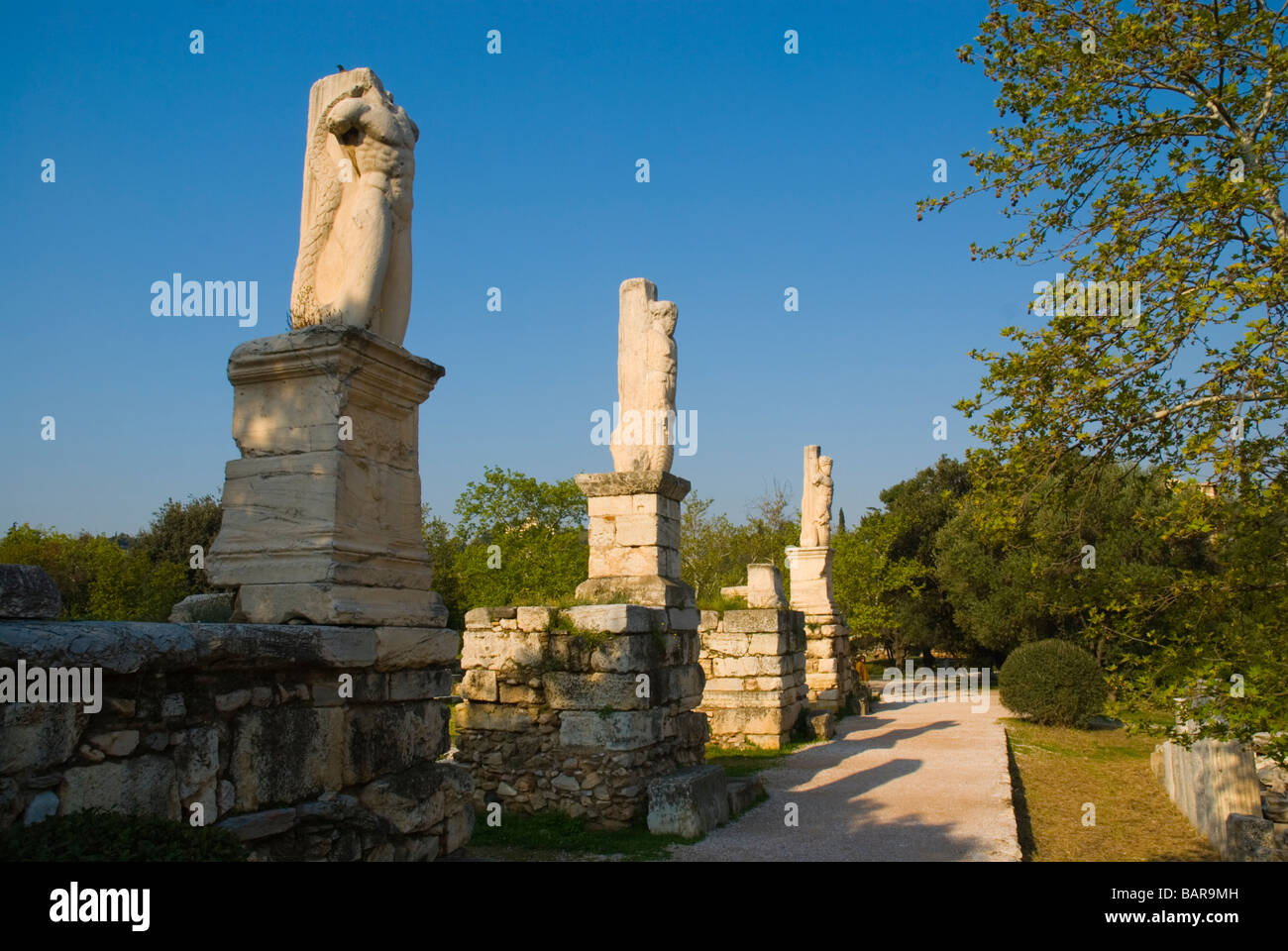 Ancient Agora in Plaka Athens Greece Europe Stock Photo - Alamy