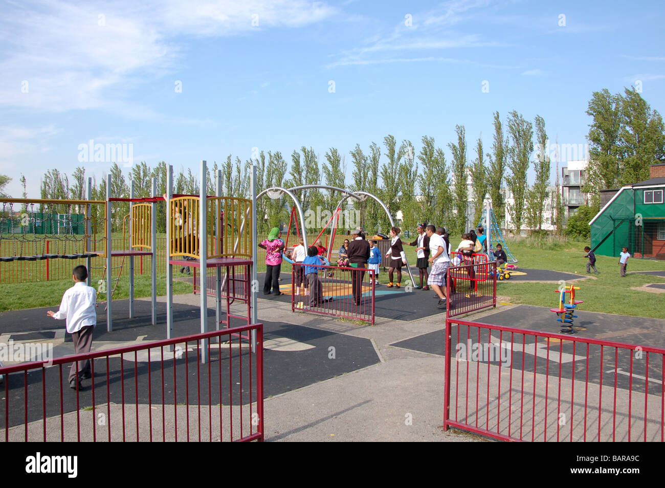 families enjoying Grove Park , Colindale, london, England, Uk Stock ...