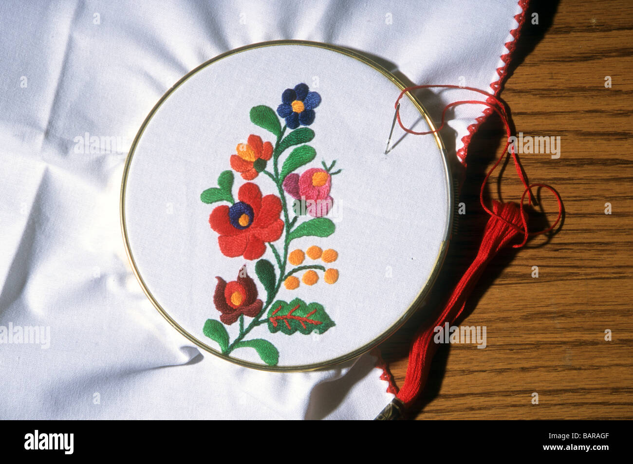 Embroidery needle stitch work point hoop stretch fabric art create ...