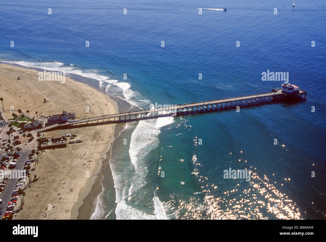 Newport Beach pier California sand surf wave ocean sea travel sight ...