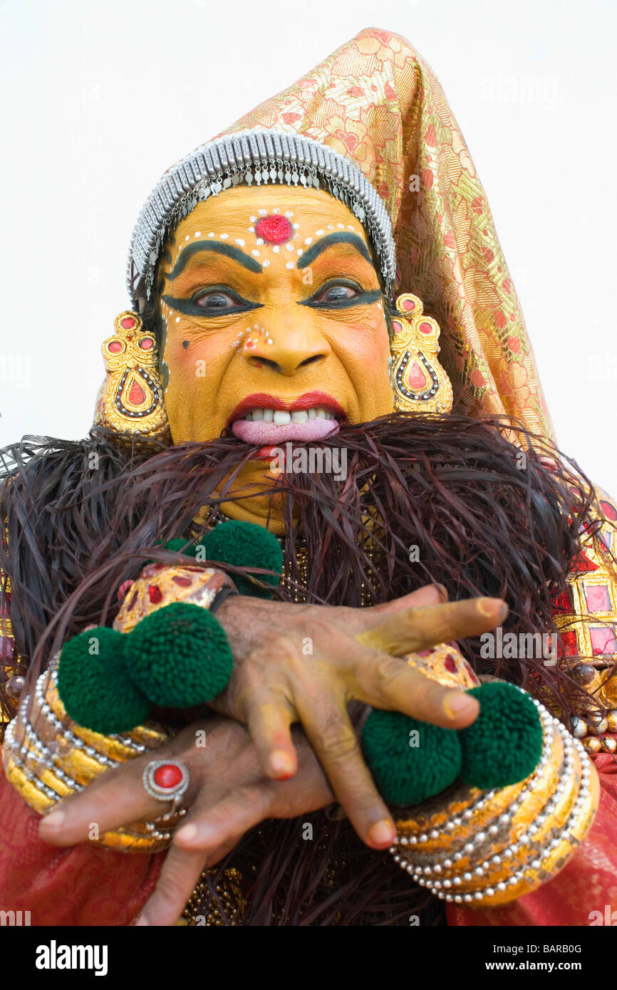 Portrait of a woman kathakali dancing Stock Photo - Alamy