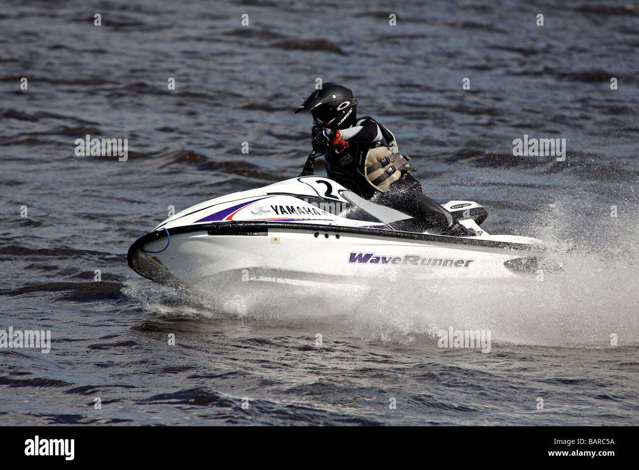 Jetski racer taking part in Jet ski racing at Tees Barrage in Stockton ...