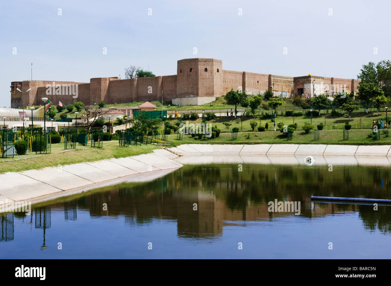 Reflection of a fort in water, Bahu Fort, Jammu and Kashmir, India ...