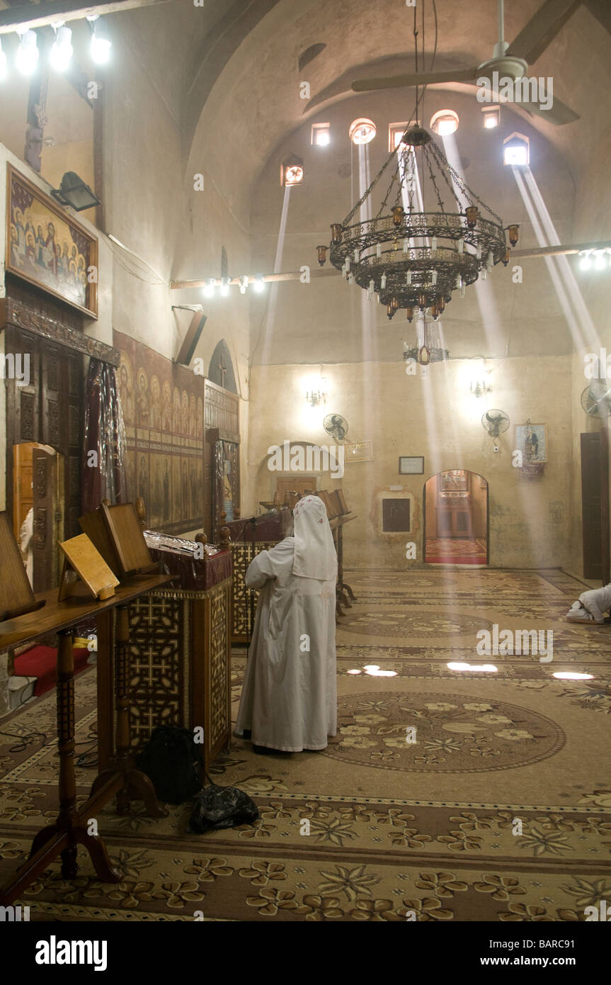 Coptic priests ritual process inside the Red Monastery Deir al Anba ...