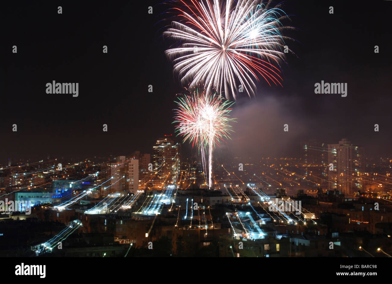 Israel Fireworks display celebrating 61 years of independence of the ...