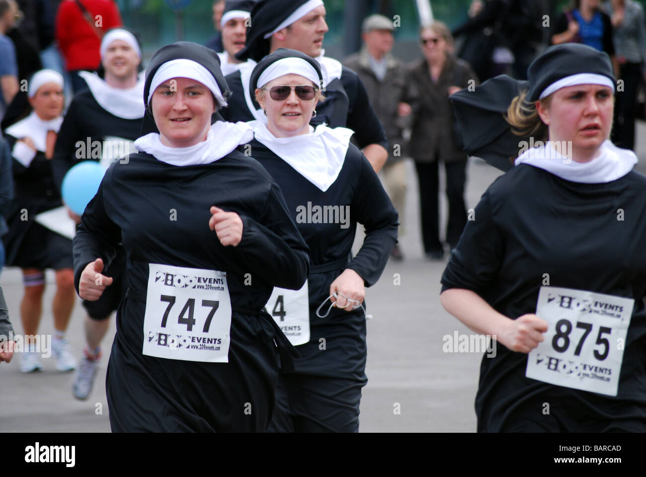 Nun Fun Run Habit London Barnado's Charity Stock Photo - Alamy