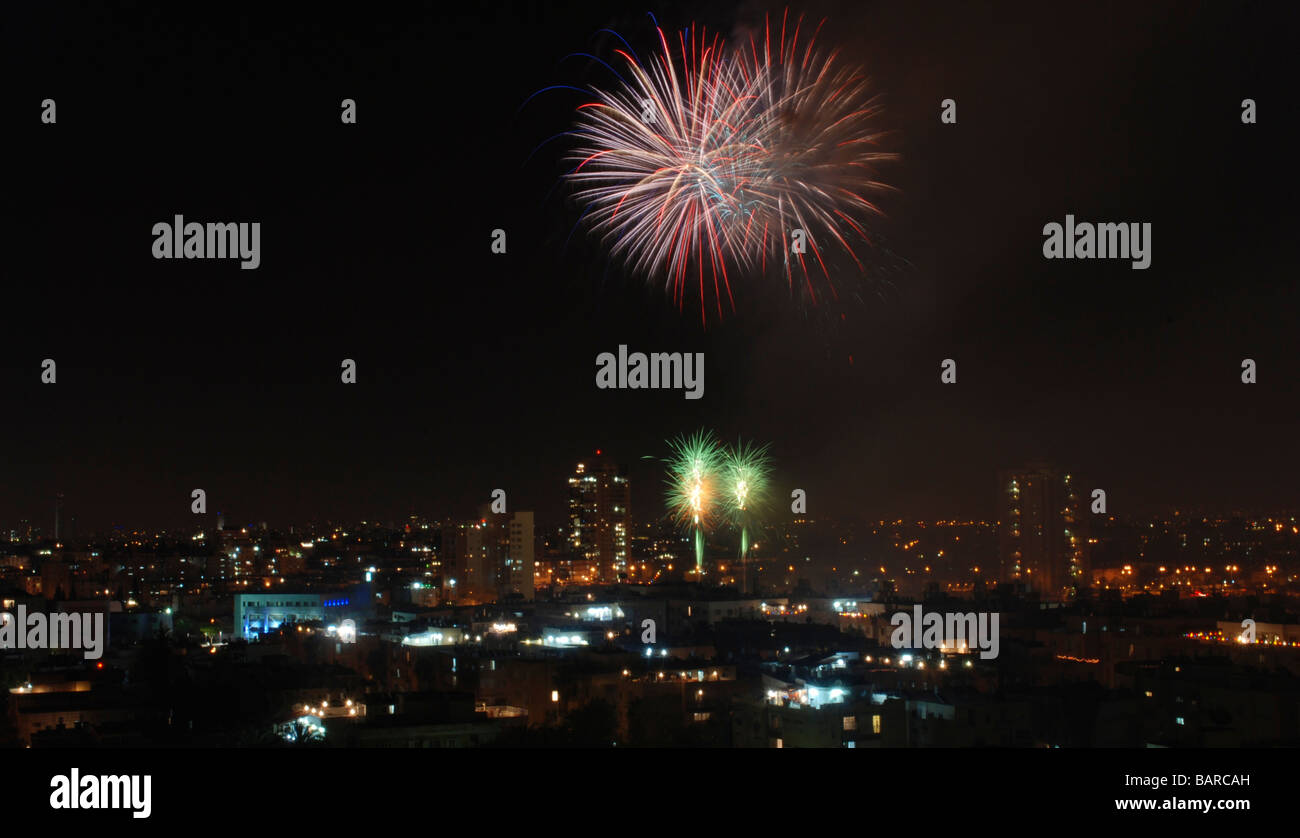 Israel Fireworks display celebrating 61 years of independence of the ...