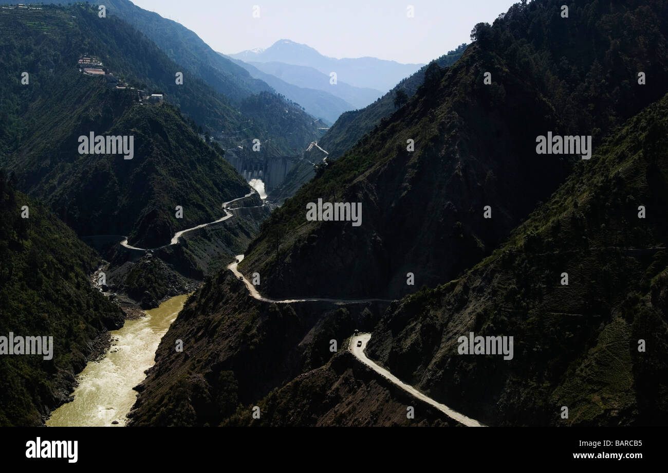 River passing through mountains, Jammu and Kashmir, India Stock Photo ...