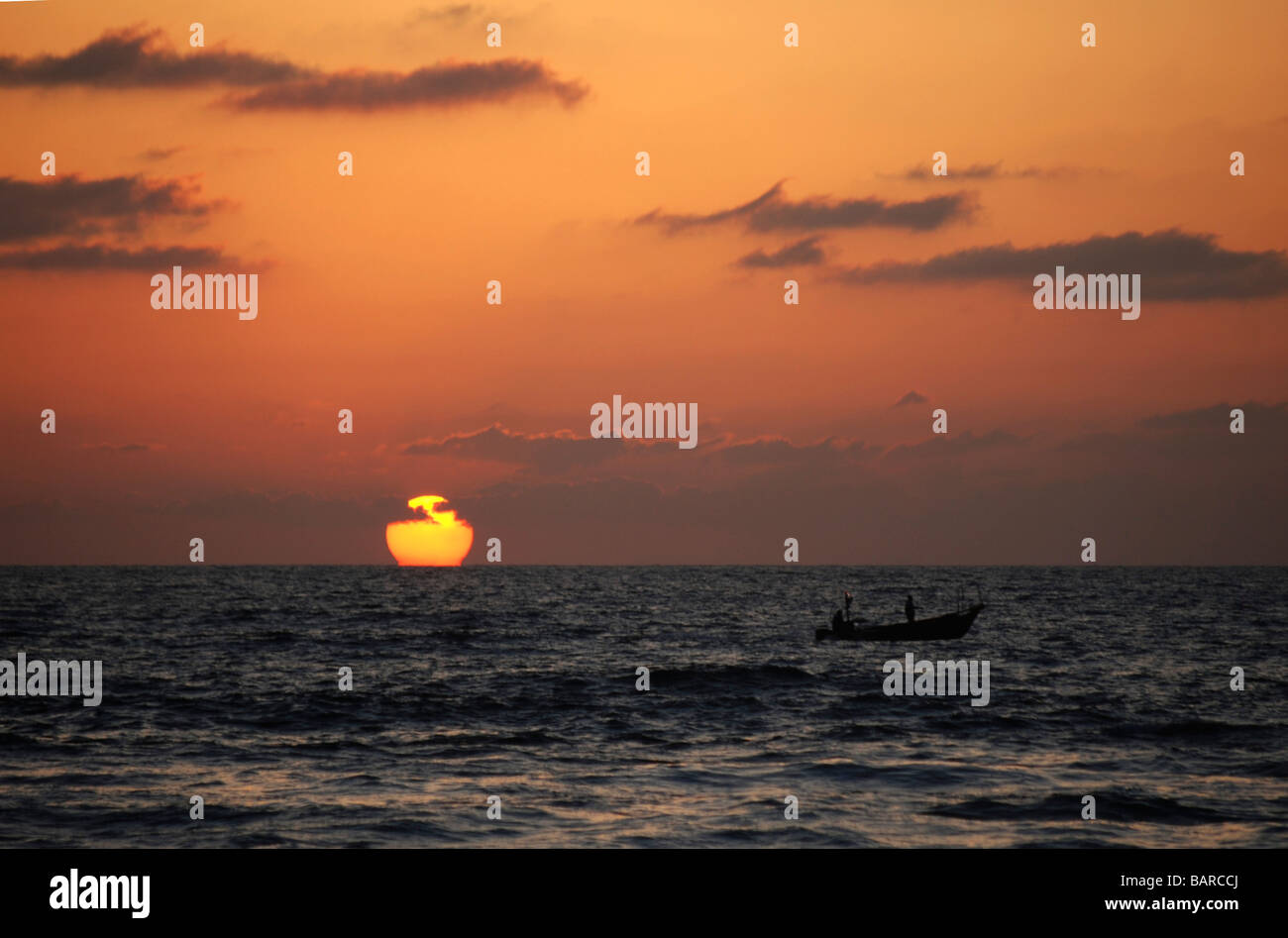 Israel Sunset on the Mediterranean sea Stock Photo - Alamy