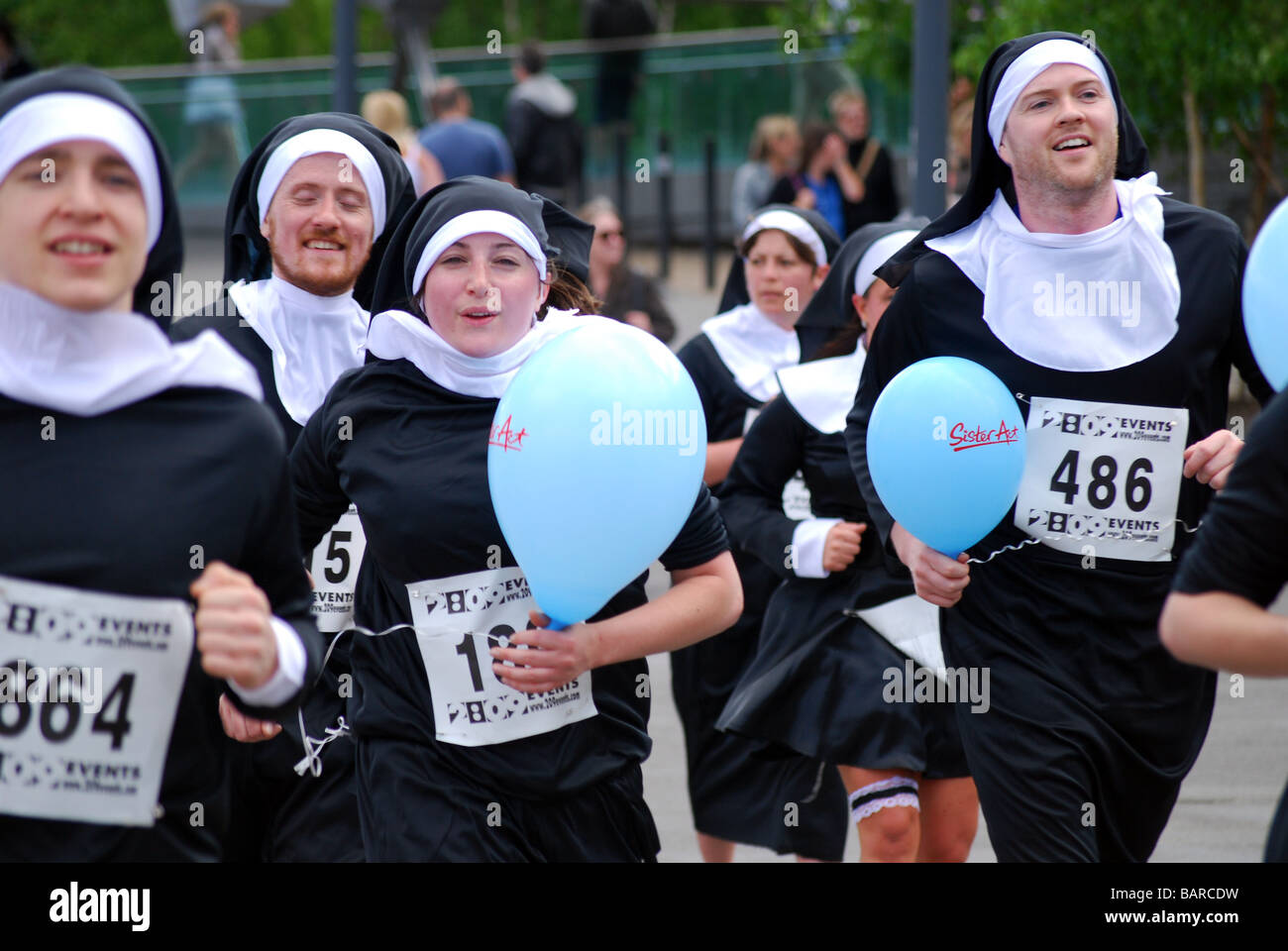 Nun Fun Run Habit London Barnado's Charity Stock Photo - Alamy