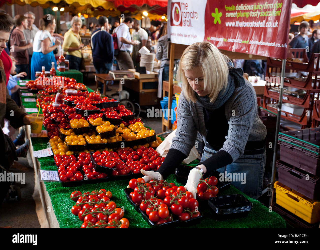 A tomato stall in Borough Market, London, England, UK Stock Photo - Alamy