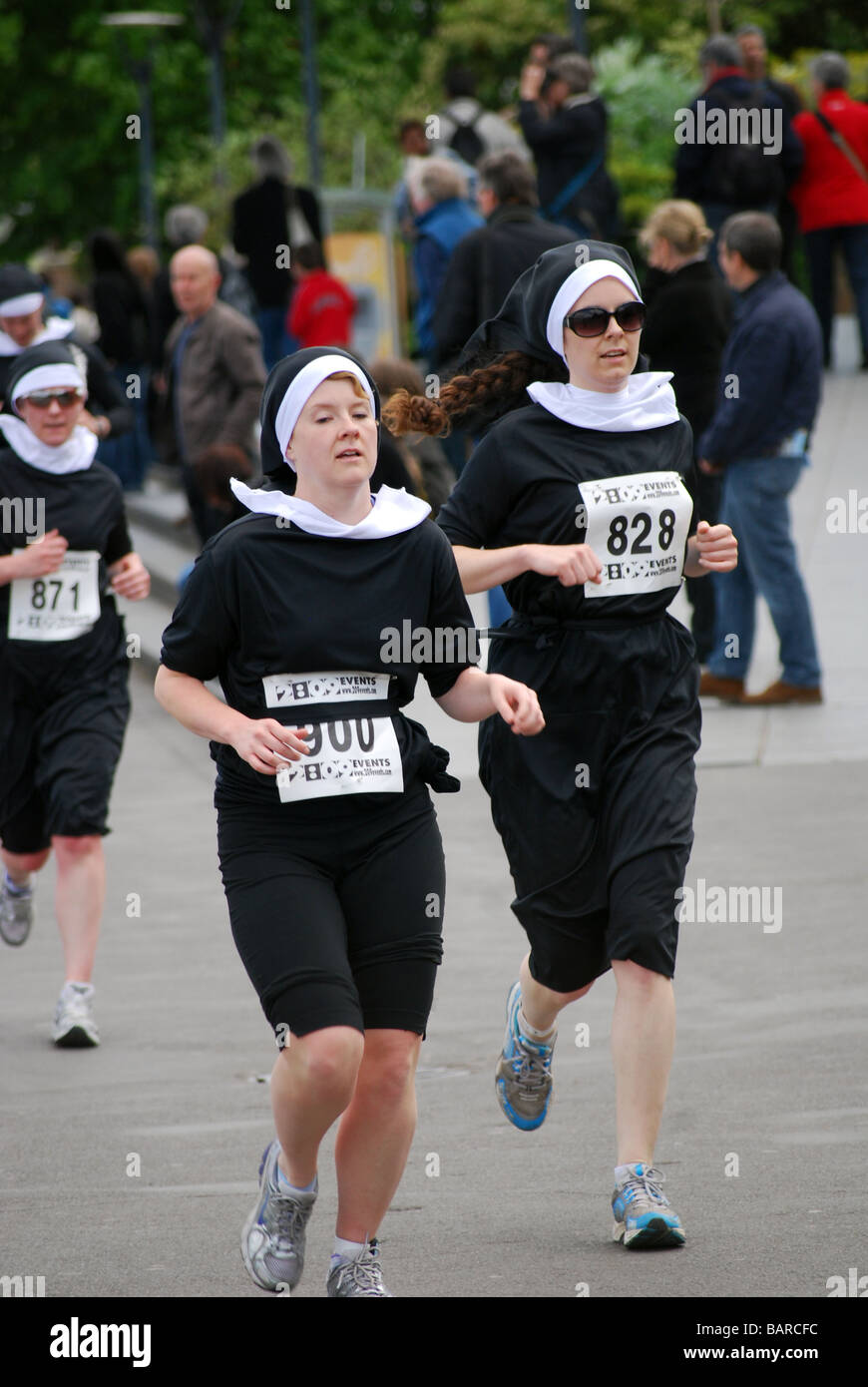 Nun Fun Run Habit London Barnado's Charity Stock Photo - Alamy