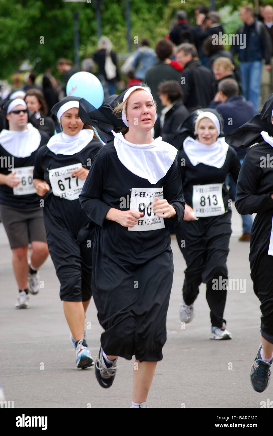 Nun Fun Run Habit London Barnado's Charity Stock Photo - Alamy
