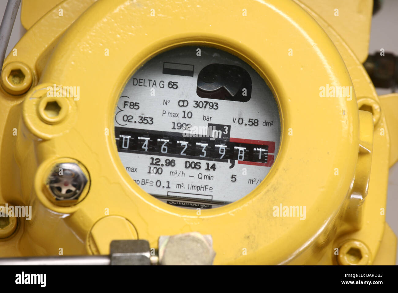 Gas technologies and components:natural gas meters Stock Photo - Alamy