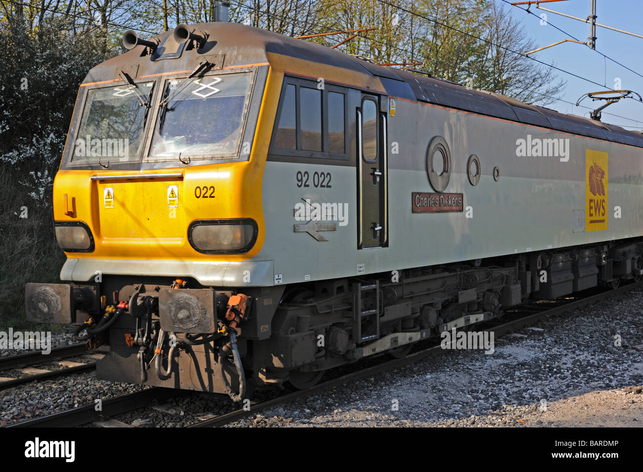 CJM Class 92 locomotive Number 022 "Charles Dickens", at speed . West ...