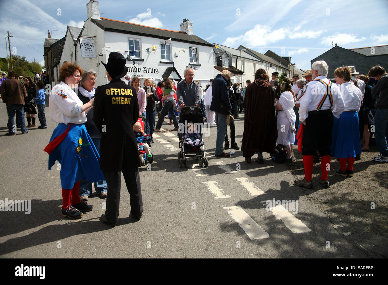 Crowds at Blackawton in the South Hams Devon worm charming event Stock ...