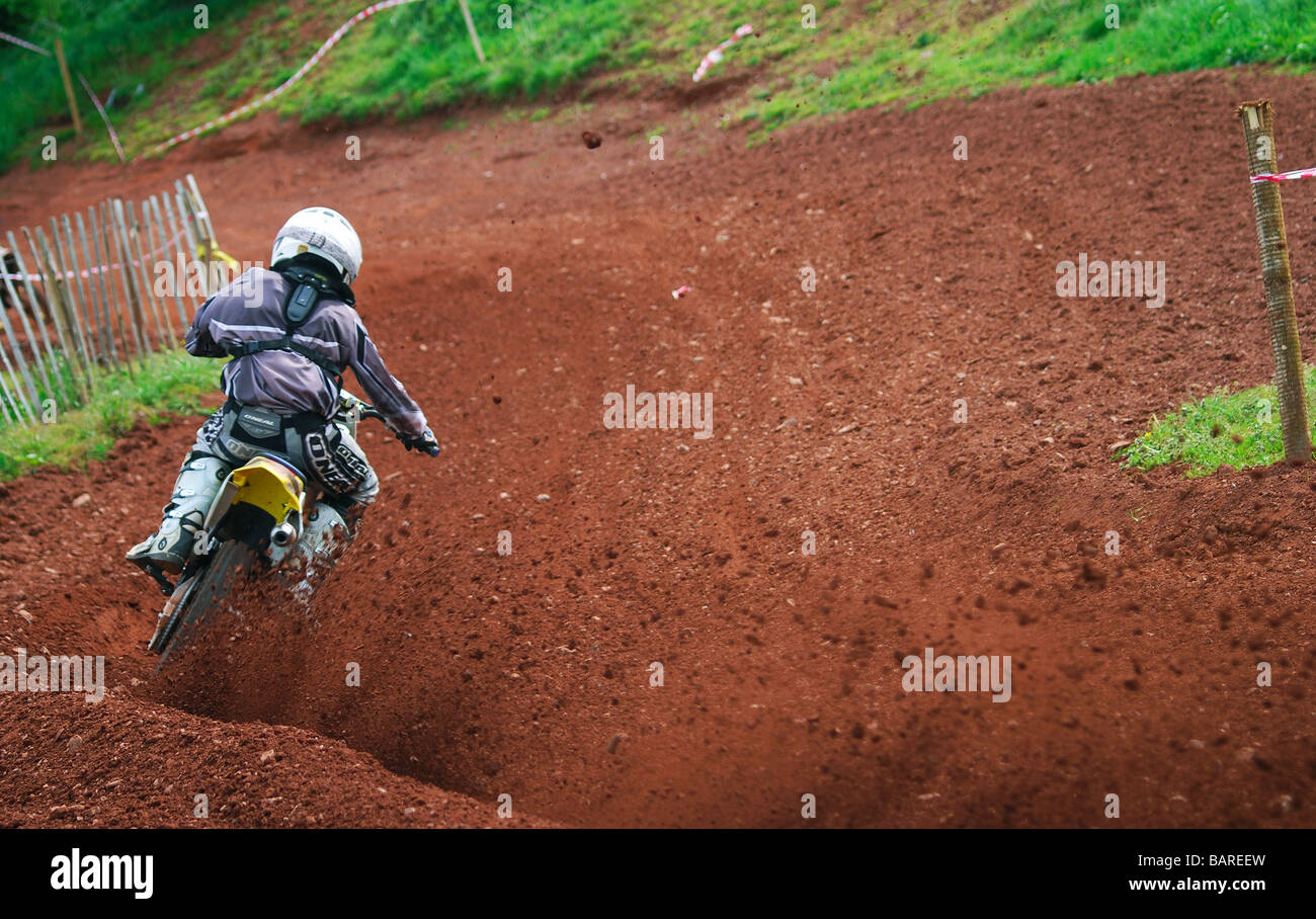 The back of the leading motocross rider Stock Photo - Alamy