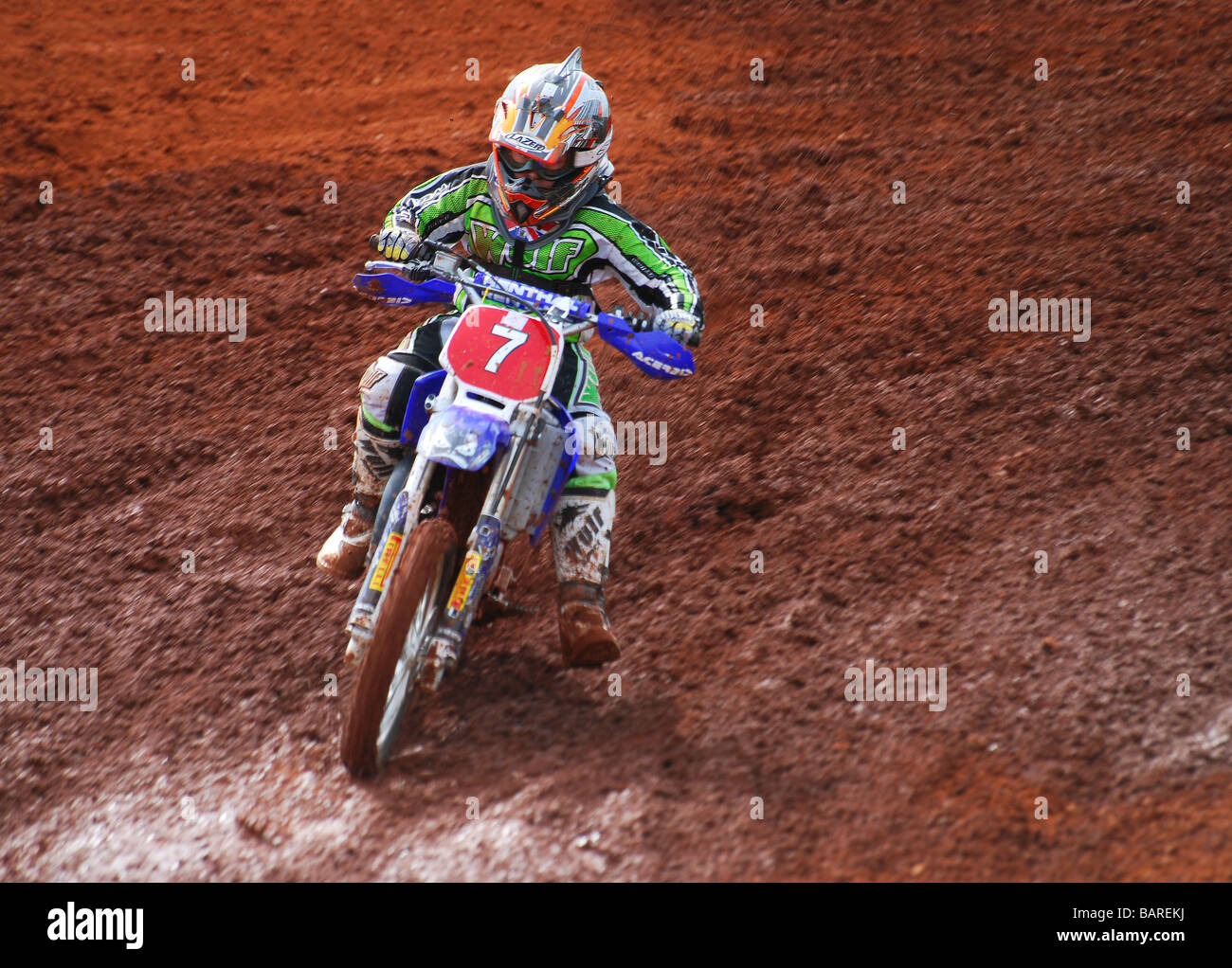 Junior Motocross Rider leading the race Stock Photo - Alamy
