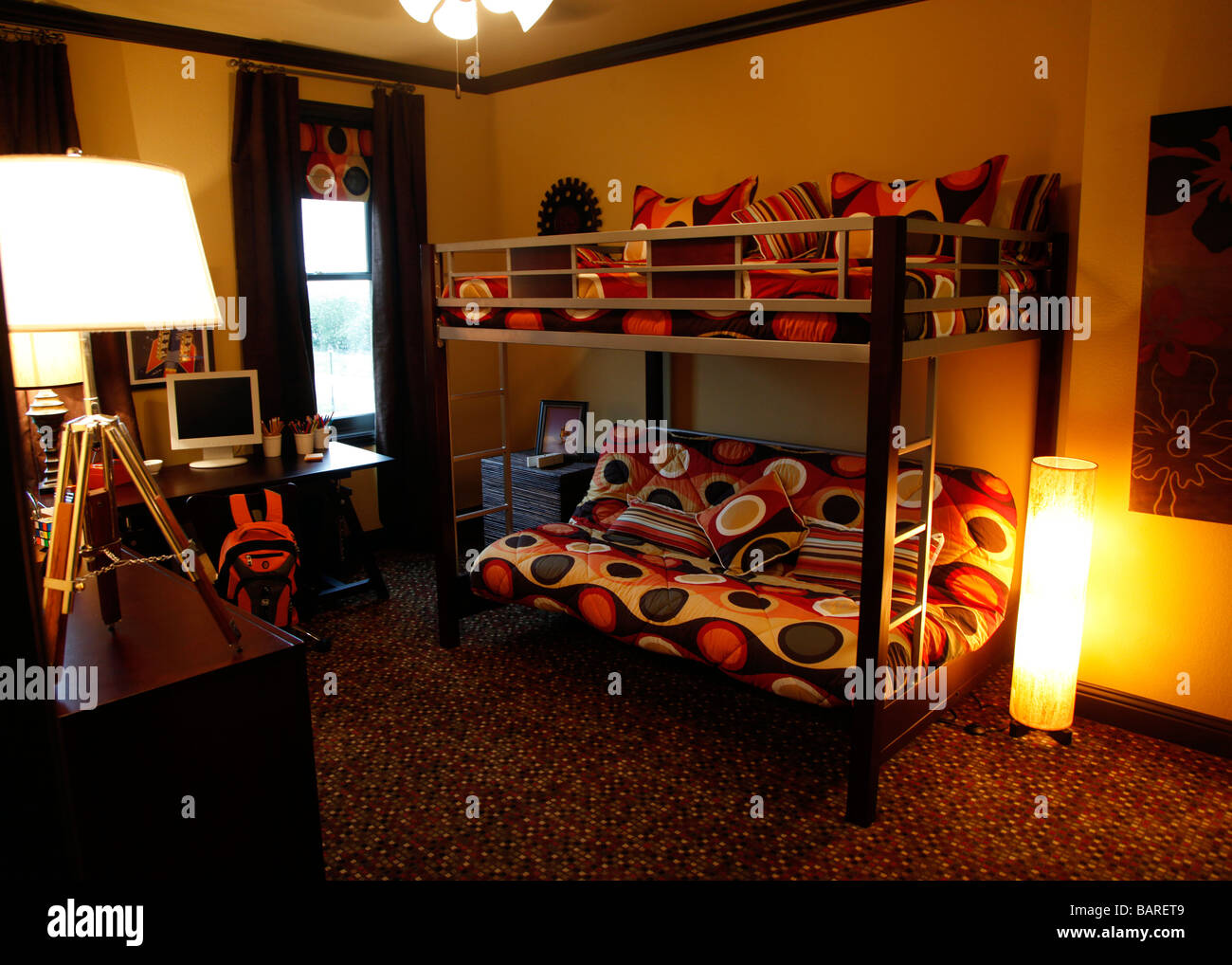 Model home bedroom in modern home Stock Photo - Alamy