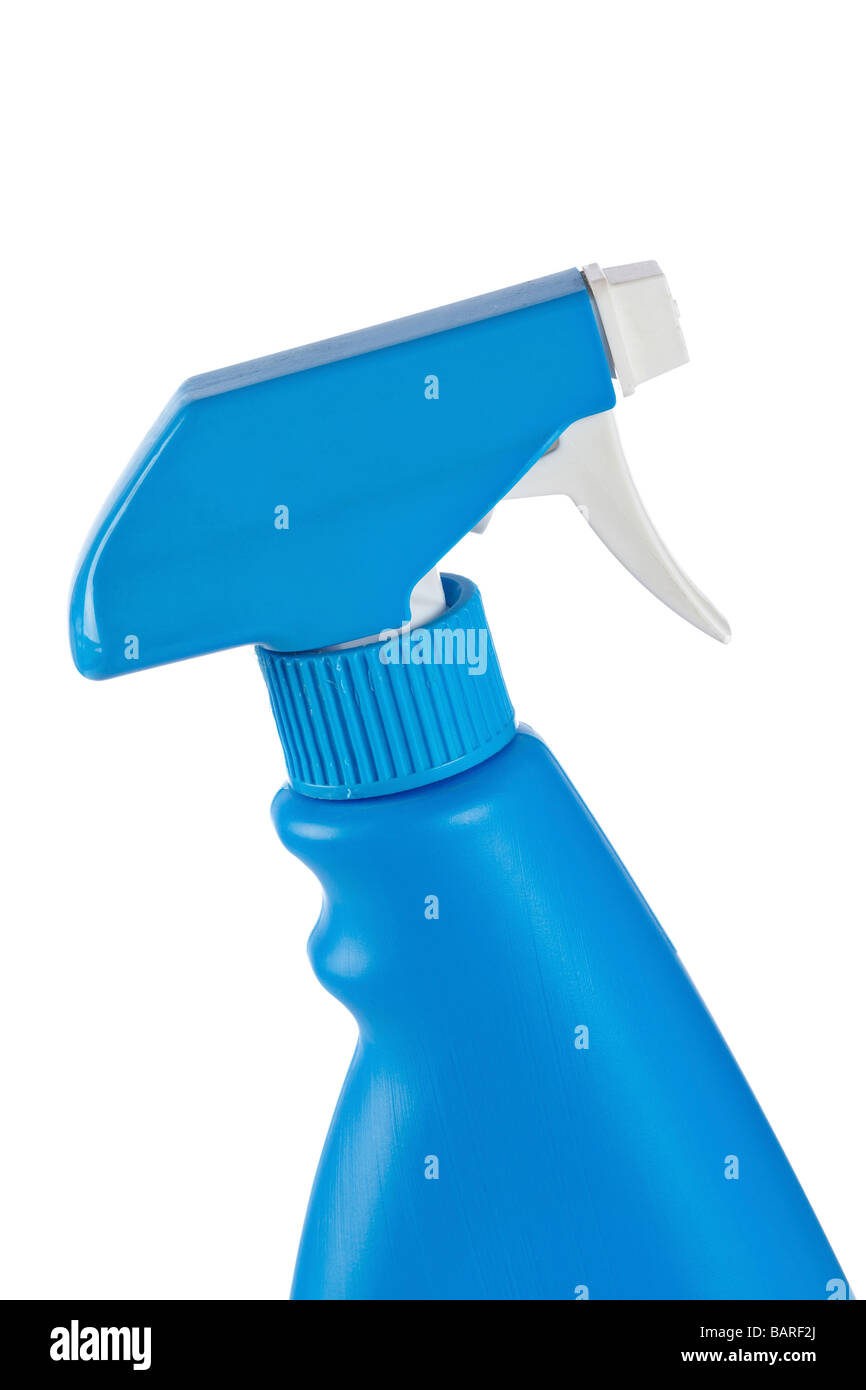 Detergent spray bottle isolated on white background Stock Photo - Alamy