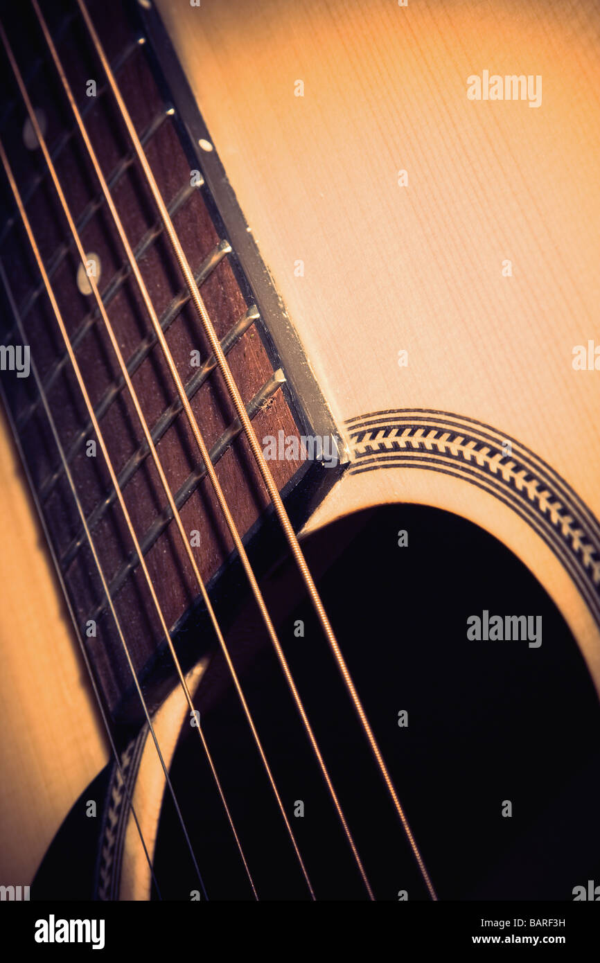 Acoustic guitar close up photo Stock Photo - Alamy