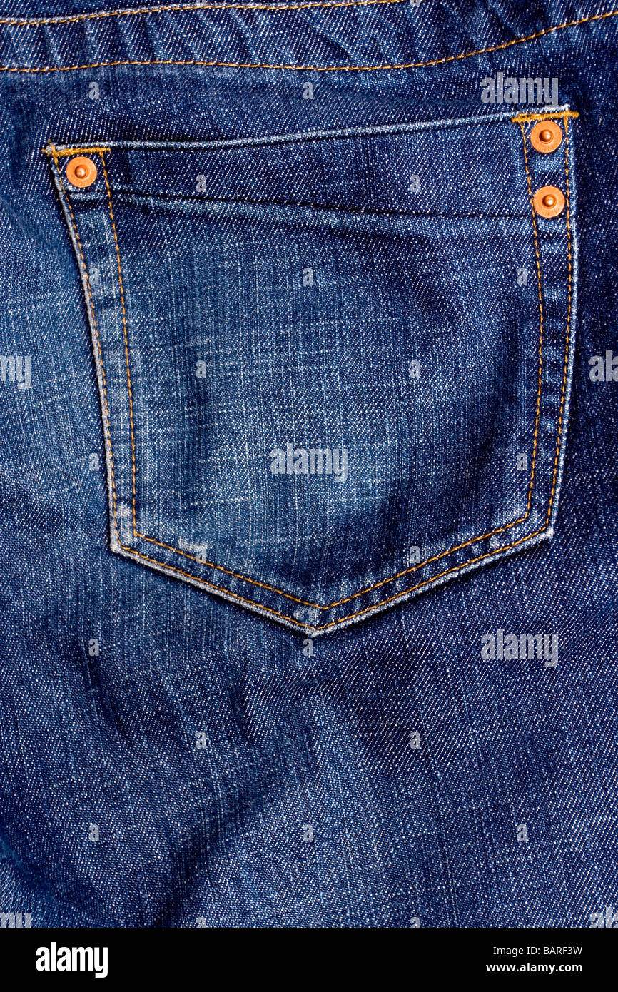 blue jeans pocket abstract close up shot Stock Photo - Alamy