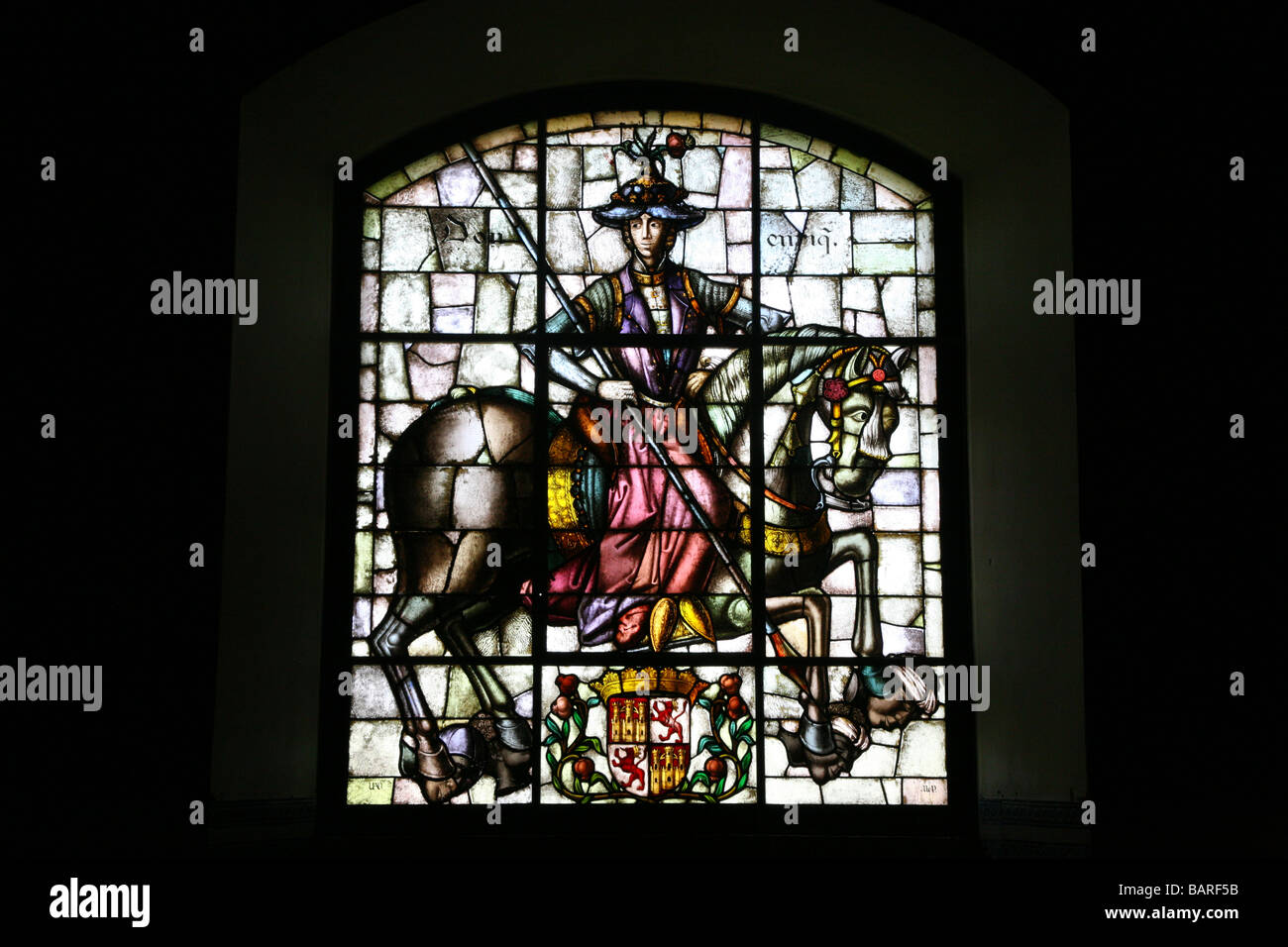 Stained Glass Window Knight on Horseback Alcazar Castillo Castle ...