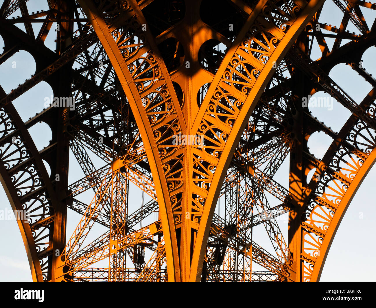 The ornate steel structure of the Eiffel Tower Stock Photo - Alamy