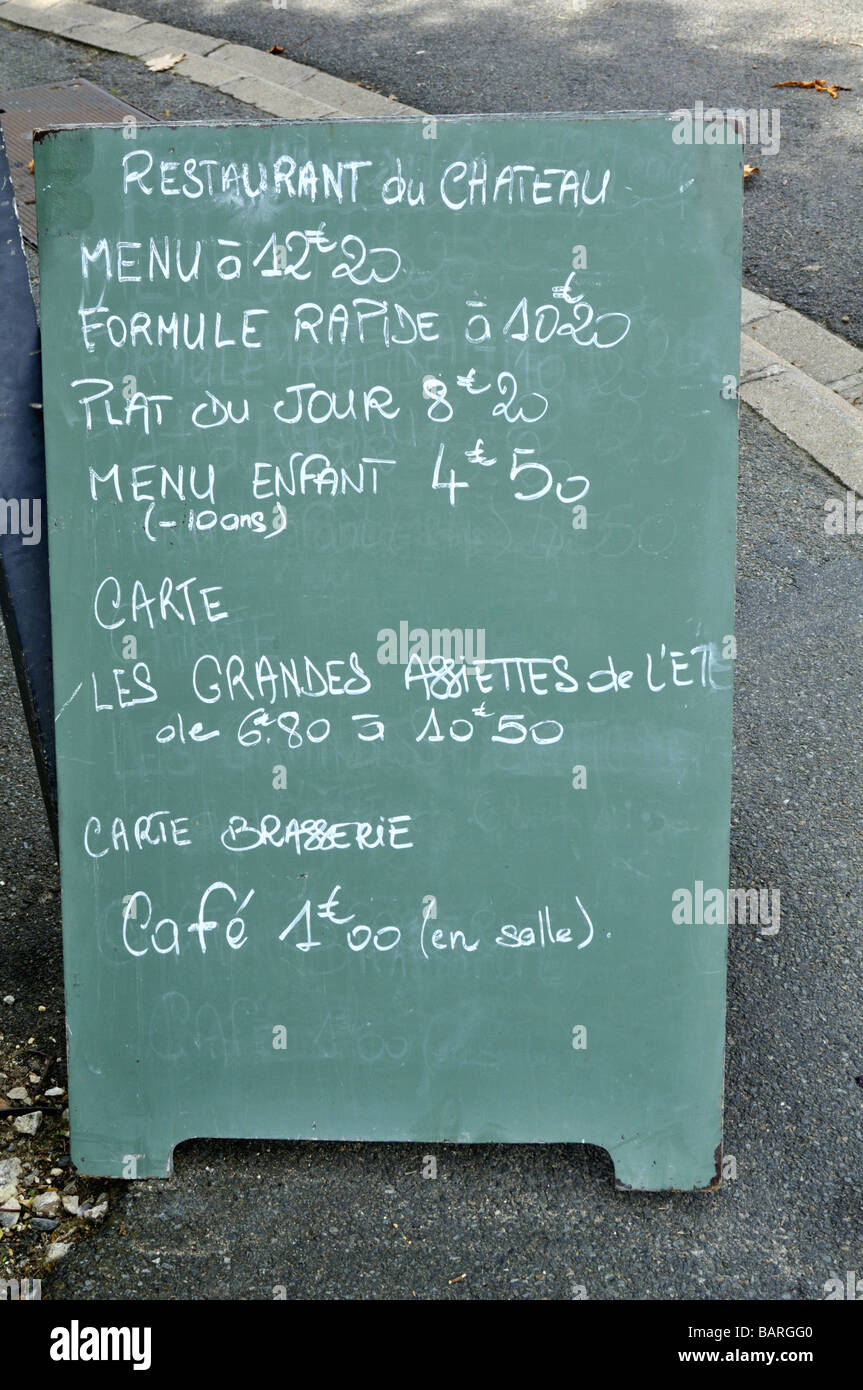 Handwritten restaurant menu board, France Stock Photo - Alamy