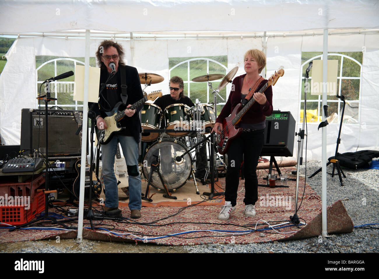 Old rockers at the worm charming festival in Blackawton Devon Stock ...