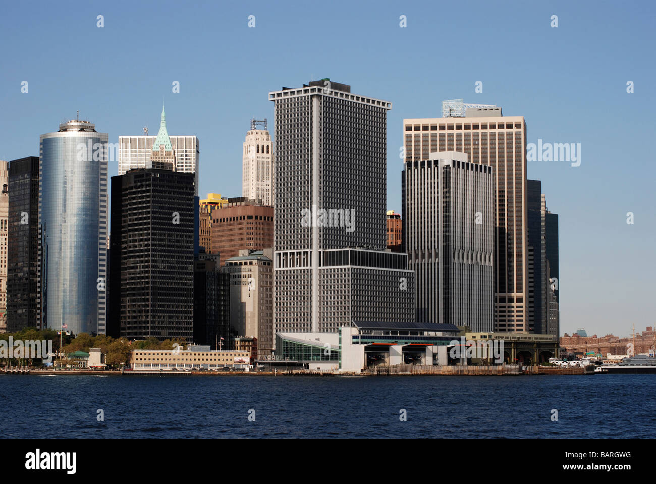 New York City skyline harbour and financial district Stock Photo - Alamy
