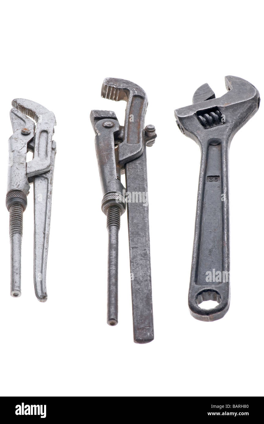 object on white tool adjustable spanner close up Stock Photo - Alamy