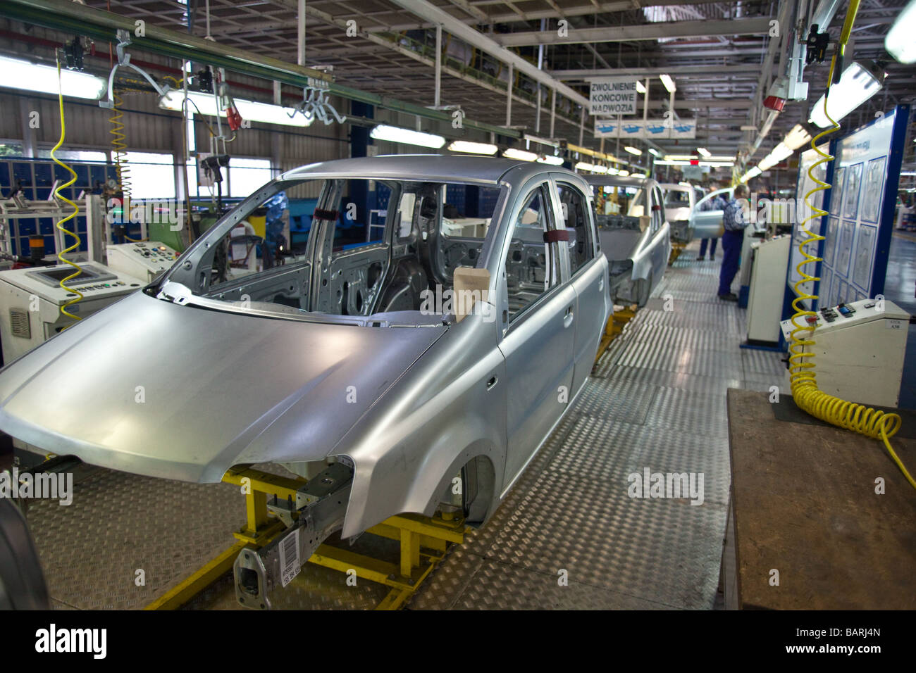 Fiat Panda and Fiat 500 production line in factory, Tychy, Poland Stock ...