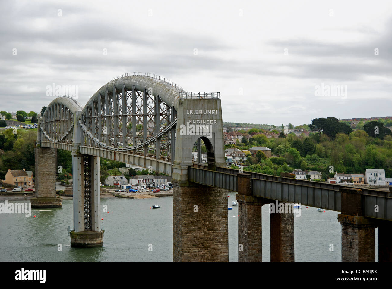 the tamar bridge that spans the river tamar between saltash in cornwall ...