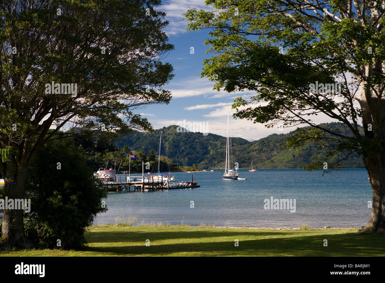 Endeavour Inlet Marlborough Sound South Island New Zealand Stock Photo ...