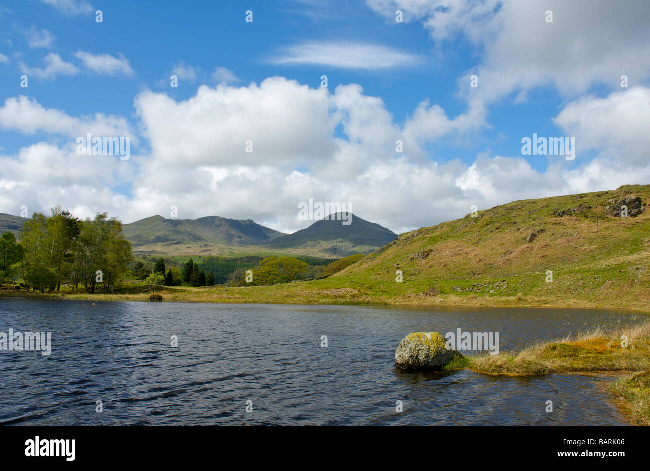 Kelly Hall Tarn, Torver Common, with views of Coniston Old Man, Lake ...
