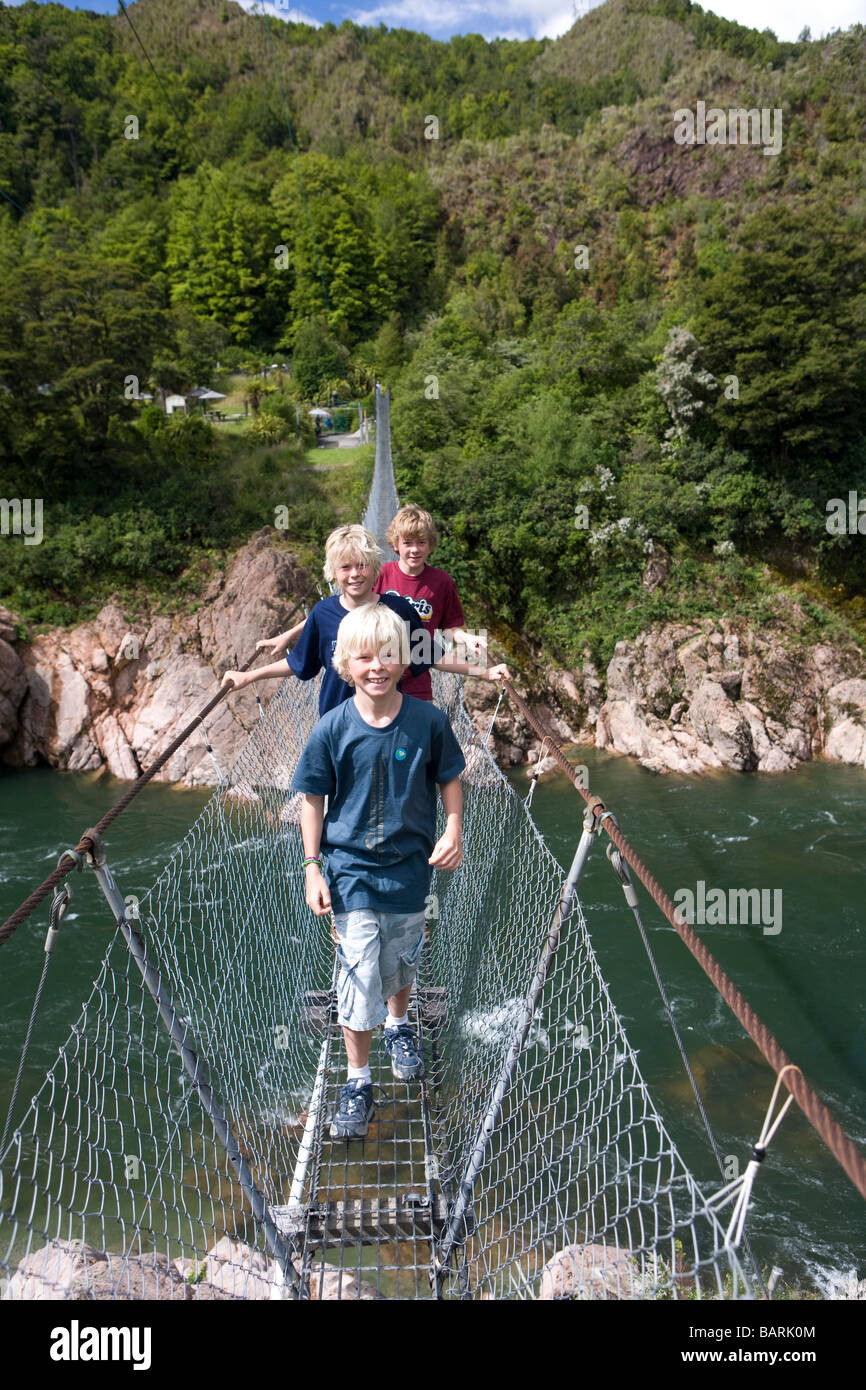 Buller Gorge Swingbridge South Island New Zealand Stock Photo - Alamy