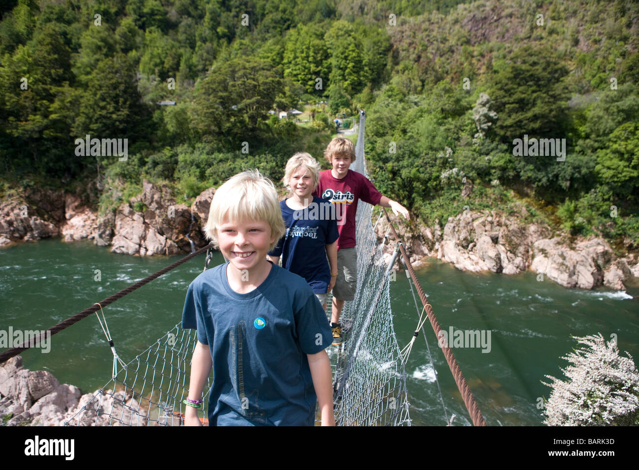 Buller Gorge Swingbridge South Island New Zealand Stock Photo - Alamy