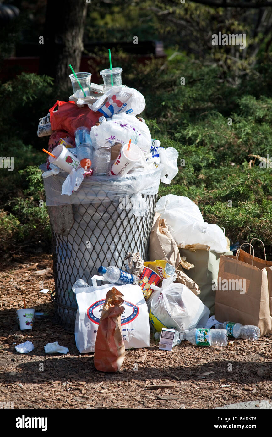 Trash basket urban setting Stock Photo - Alamy