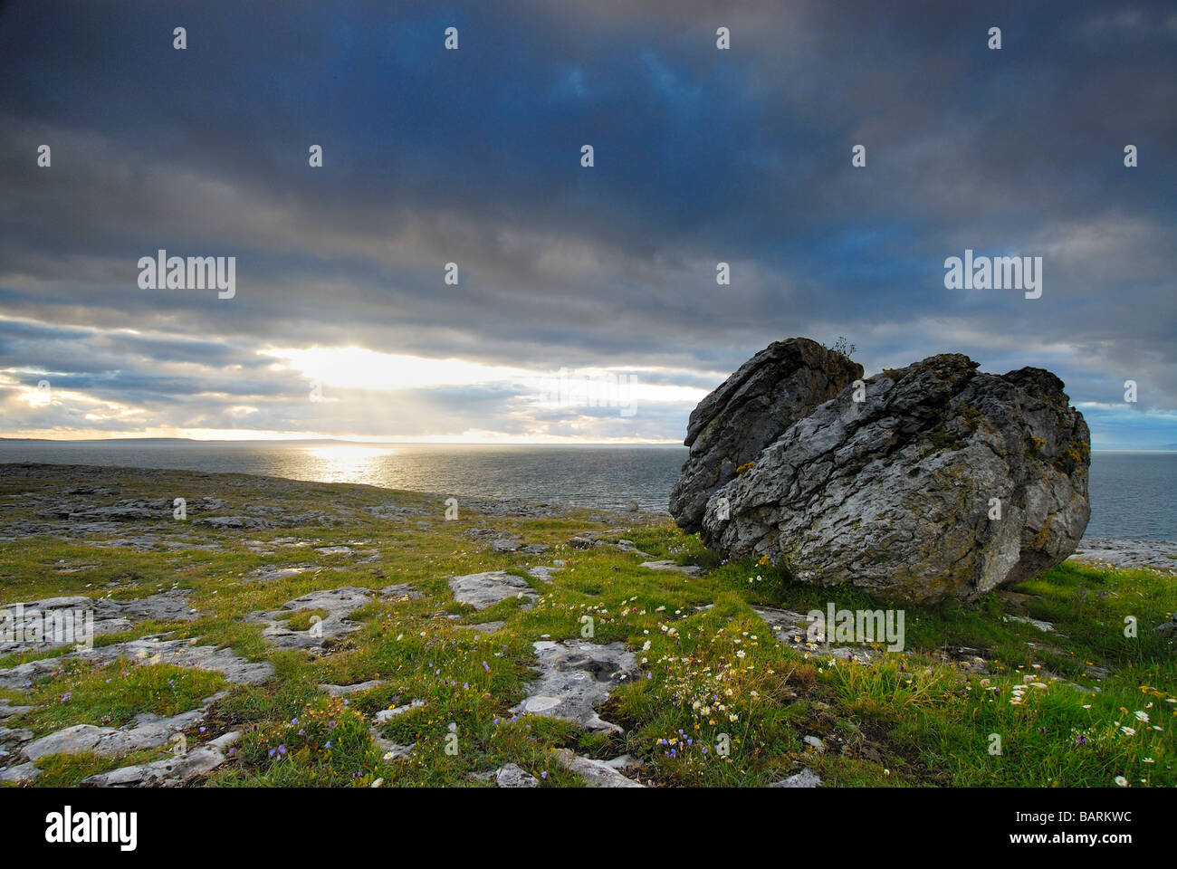 Sunset at the Burren Stock Photo - Alamy