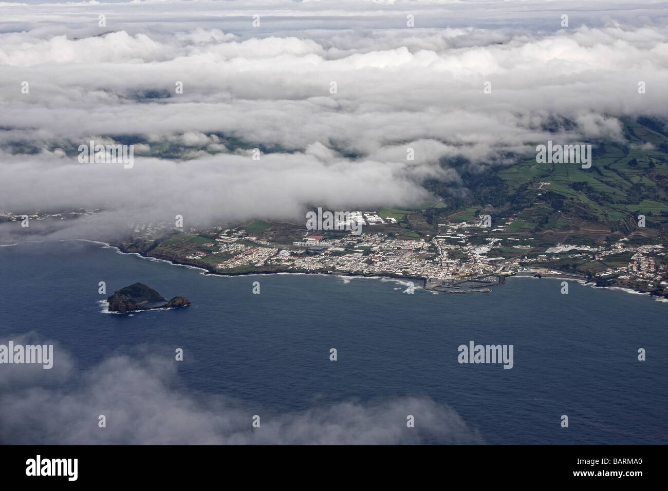 Aerial view of Sao Miguel Island Azores Portugal Stock Photo - Alamy