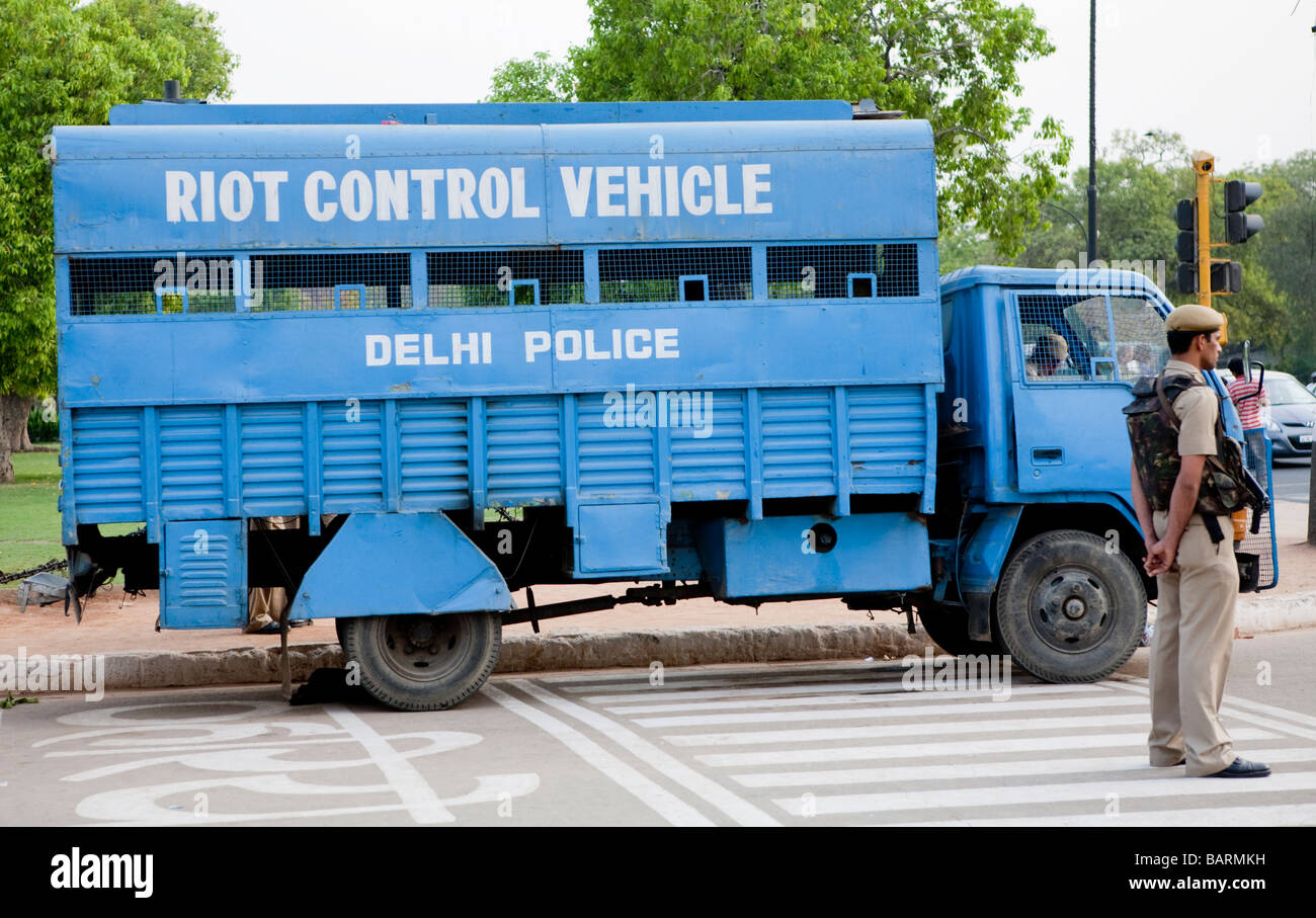 Riot Control Vehicle New Delhi India Stock Photo - Alamy